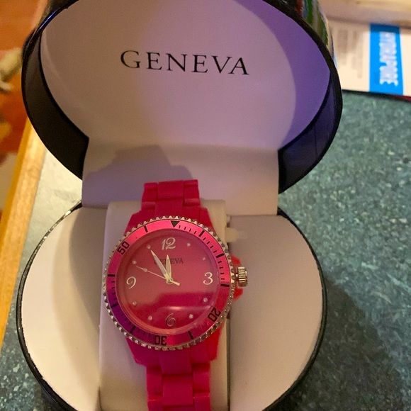 Accessories | Nwt Geneva Watch A Barbie Pink Color | Poshmark